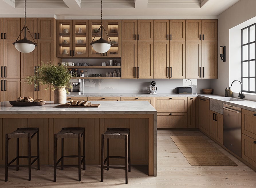 Buy Homestead Oak Assembled Kitchen Cabinets Online