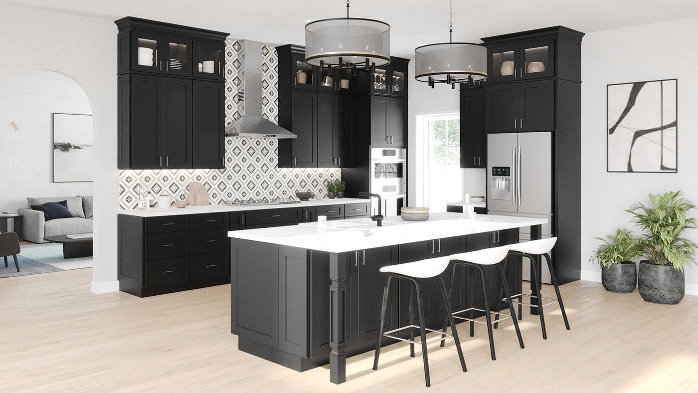 Buy Shaker Black RTA (Ready to Assemble) Kitchen Cabinets Online