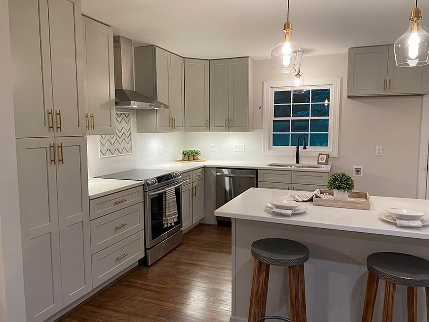 Buy Shaker Light Gray RTA (Ready to Assemble) Kitchen Cabinets Online