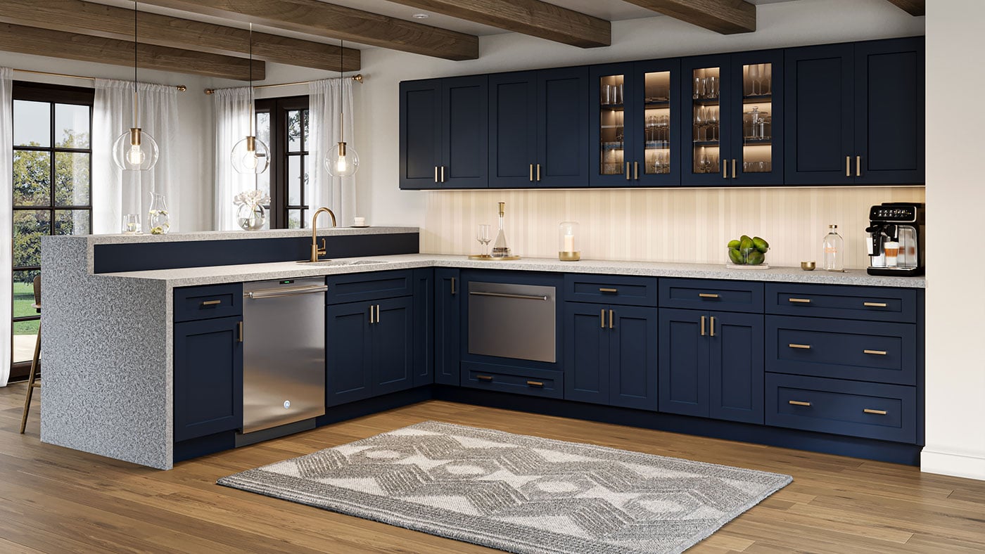 Buy Shaker Navy RTA (Ready to Assemble) Kitchen Cabinets Online